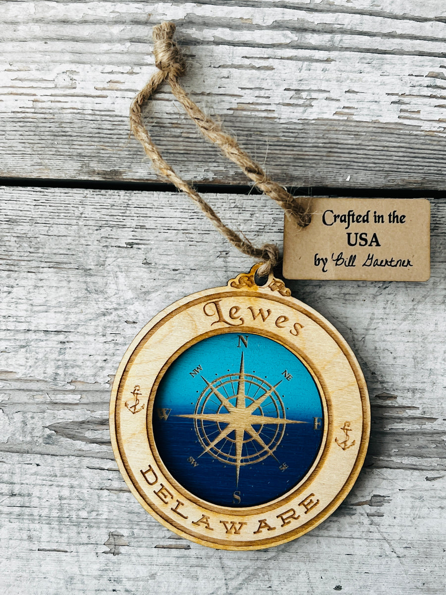 WOOD ORNAMENT COMPASS – Lewes Wear