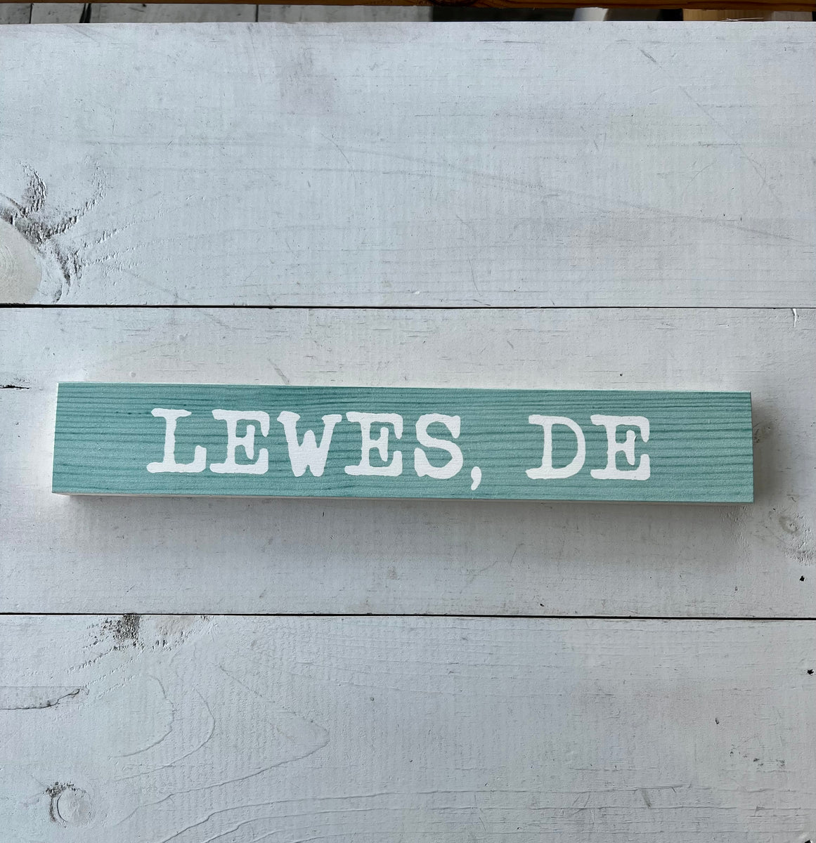 LEWES TEAL WOODEN SIGN – Lewes Wear